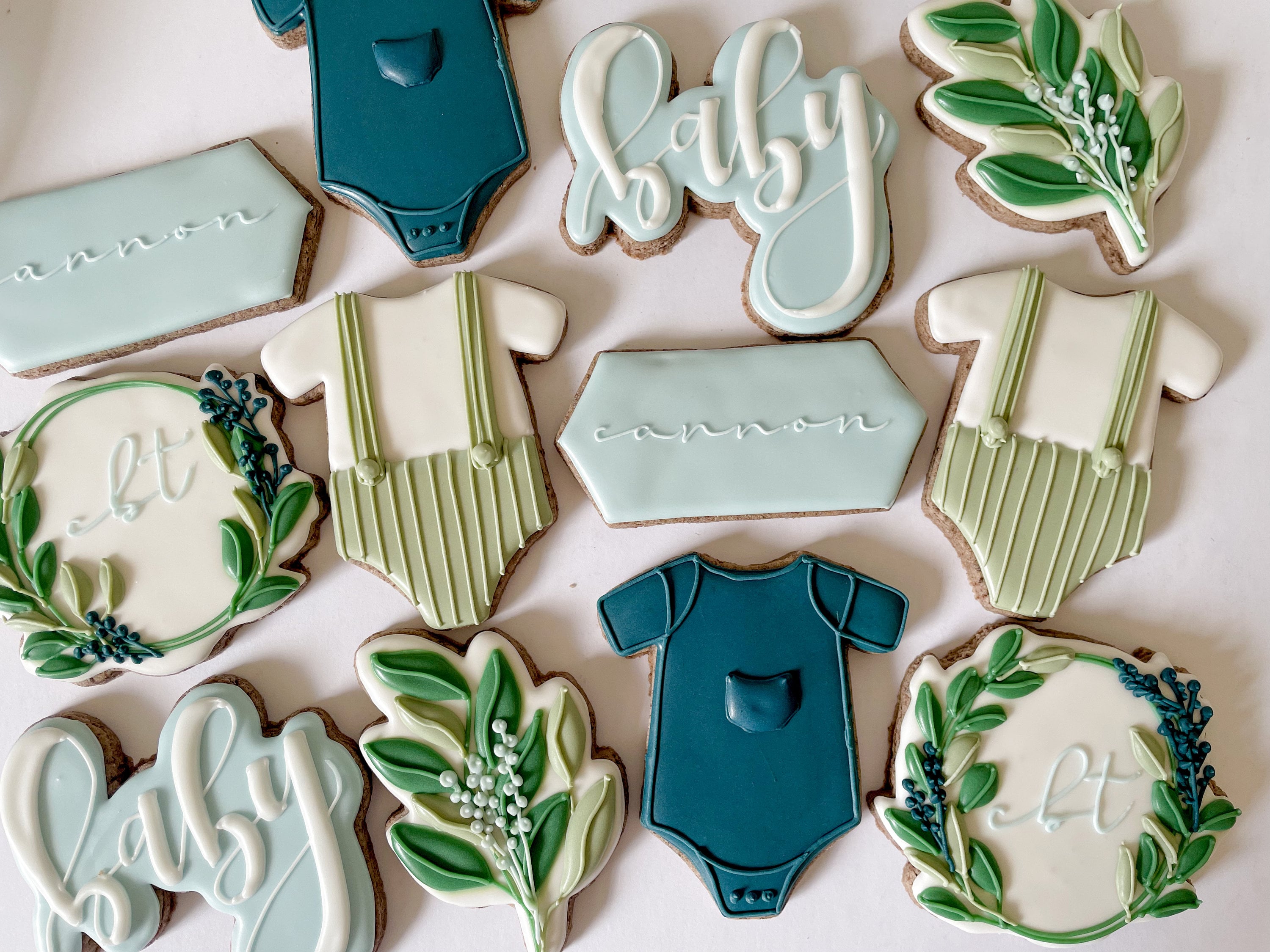 Greenery Baby Shower Cookies: Custom Decorated Sugar Cookies - Etsy