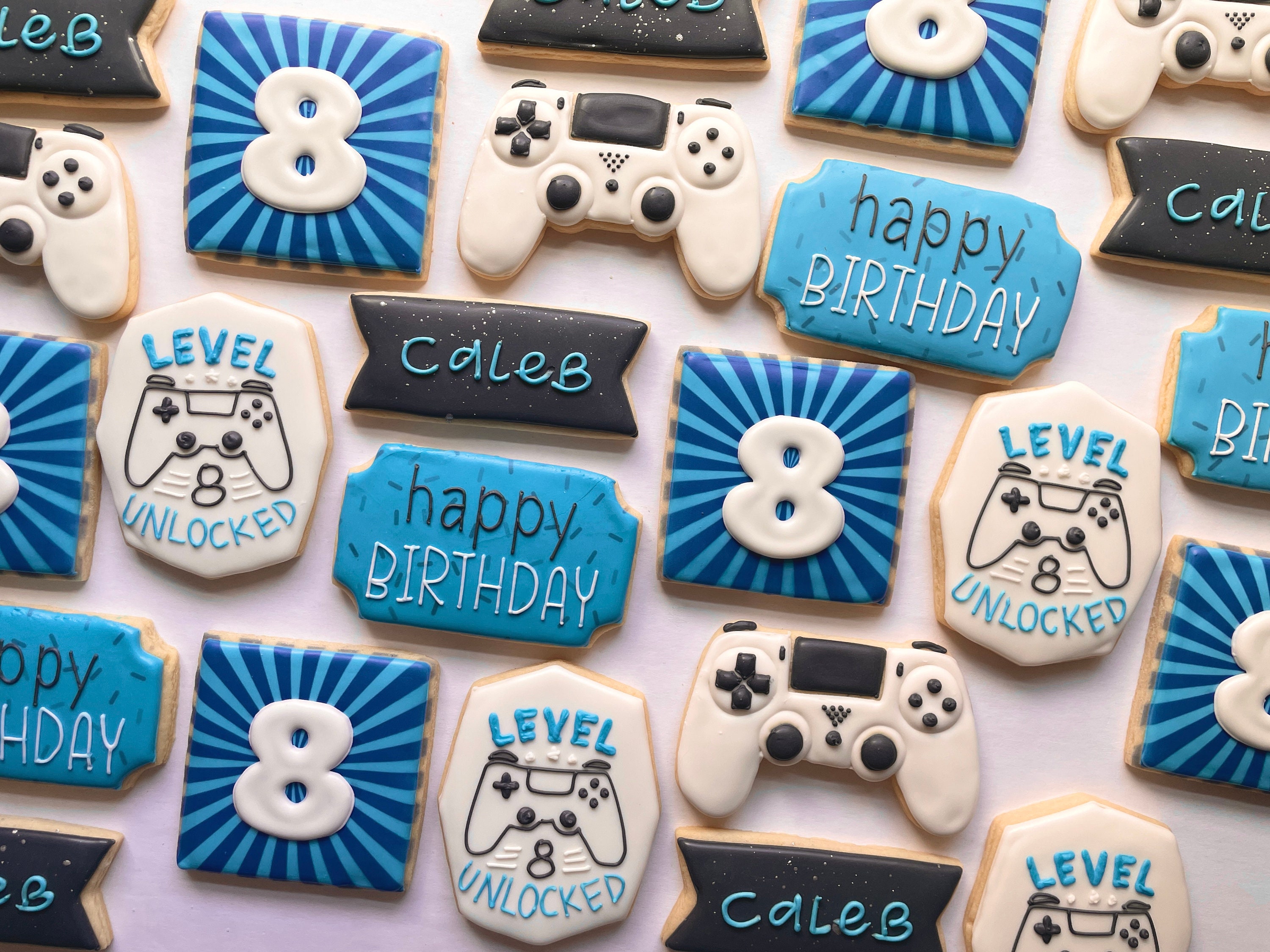 Level up Video Games Birthday Cookies: Custom Sugar Cookies - Etsy