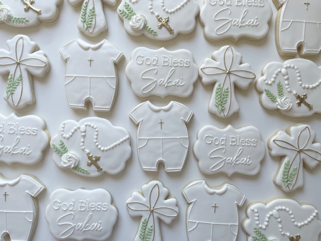 White God Bless Baby Cookies: Custom Sugar Cookies - Etsy