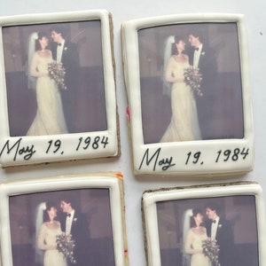 Polaroid Anniversary/bridal Cookies: Custom Sugar Cookies - Etsy