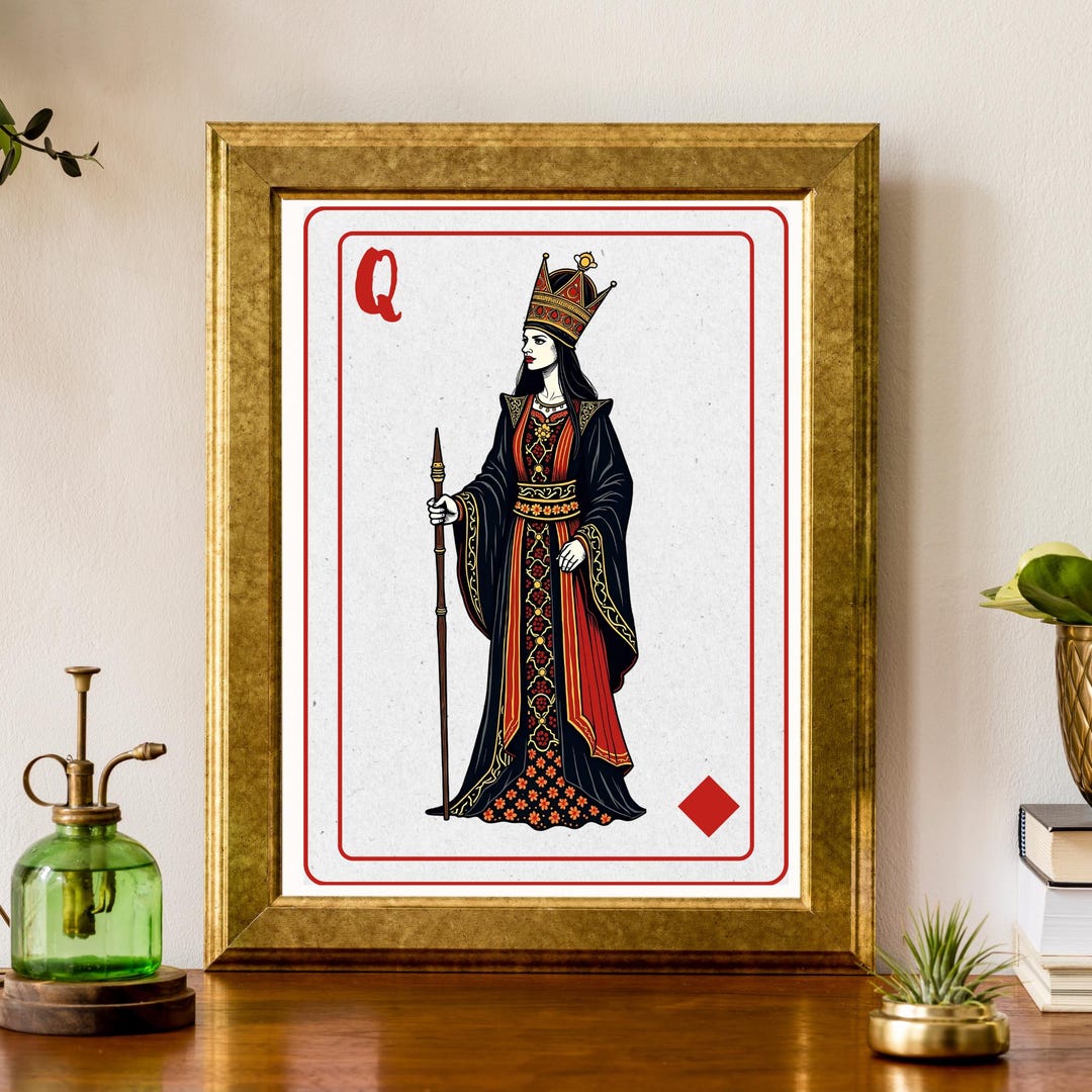 Ottoman Sultan of Diamonds, Queen of Diamonds Poster File, Playing ...