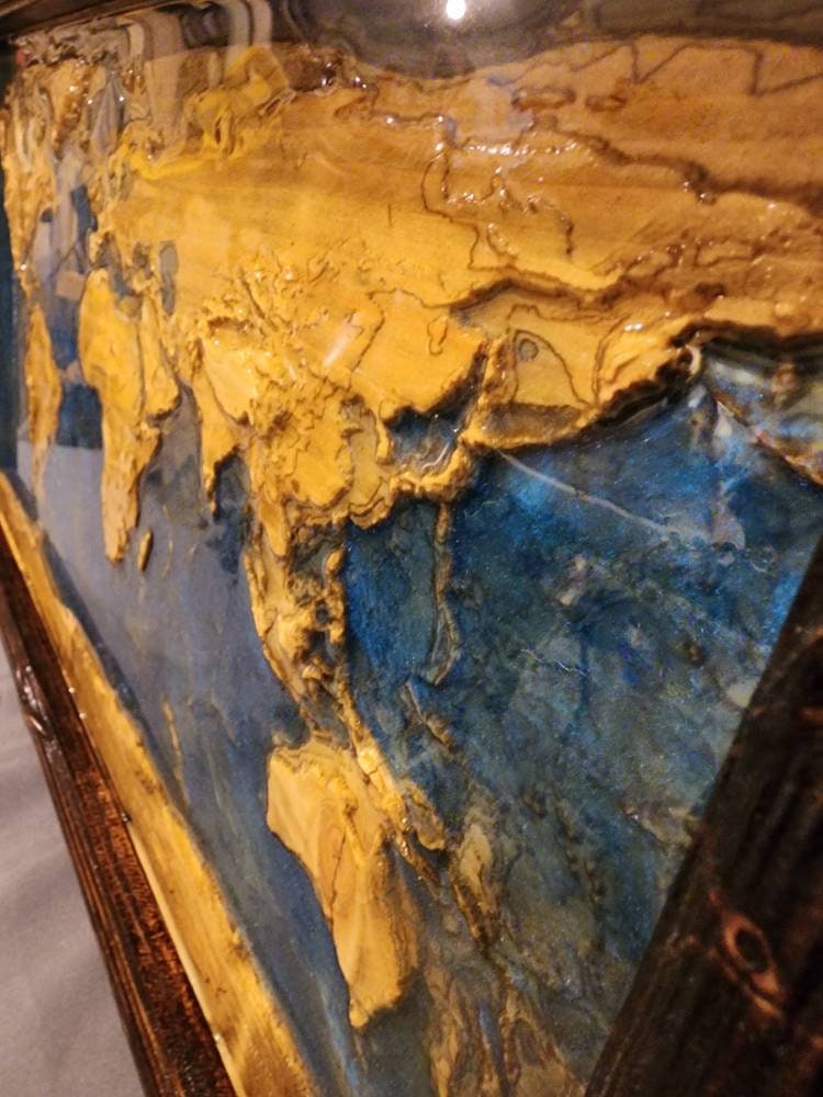 3D Engraved World Map - Etsy