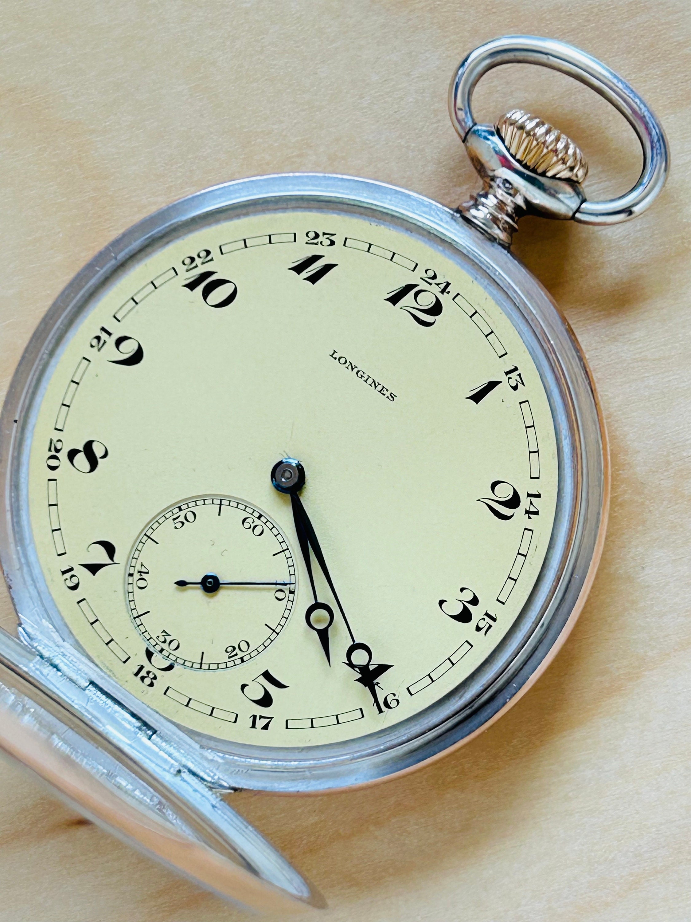 2A433 Longines Silver Pocket Watch - Etsy
