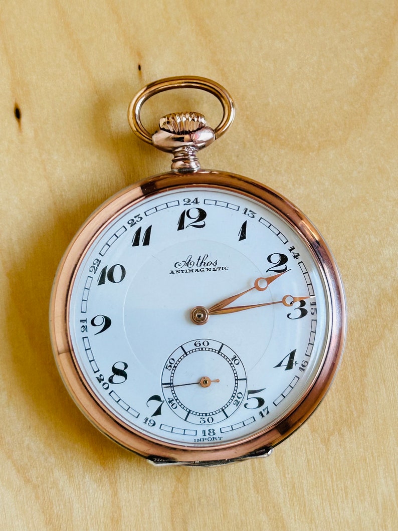 2A366 Vintage Athos Silver Pocket Watch - Etsy