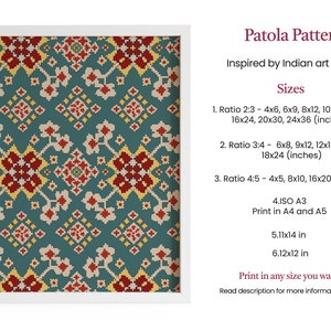 TRADITIONAL INDIAN Textile Pattern Art Prints, Patola Pattern Art From ...