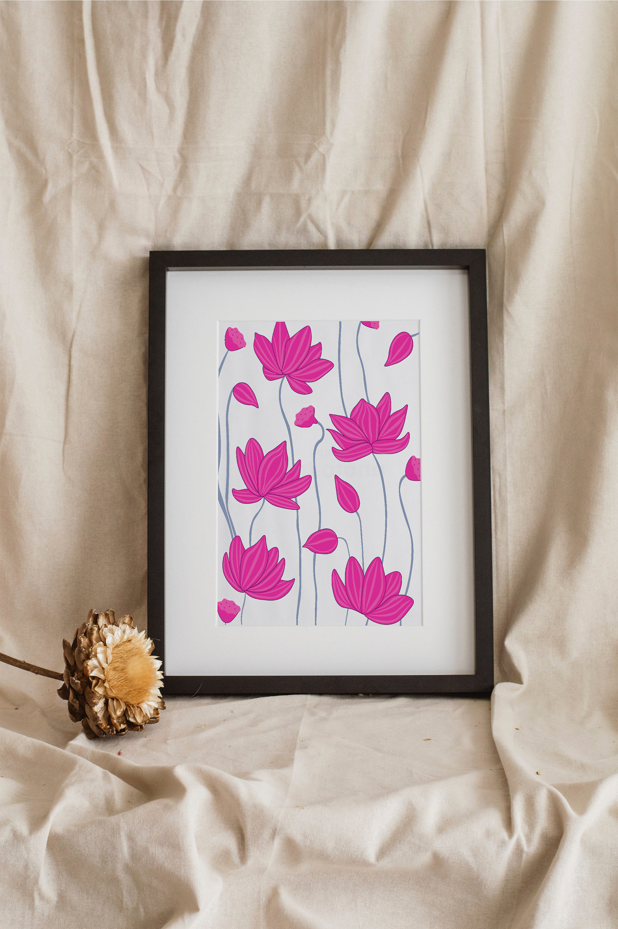 LOTUS PATTERN Art, Indian Inspired Floral Pattern for Print, Lotus ...