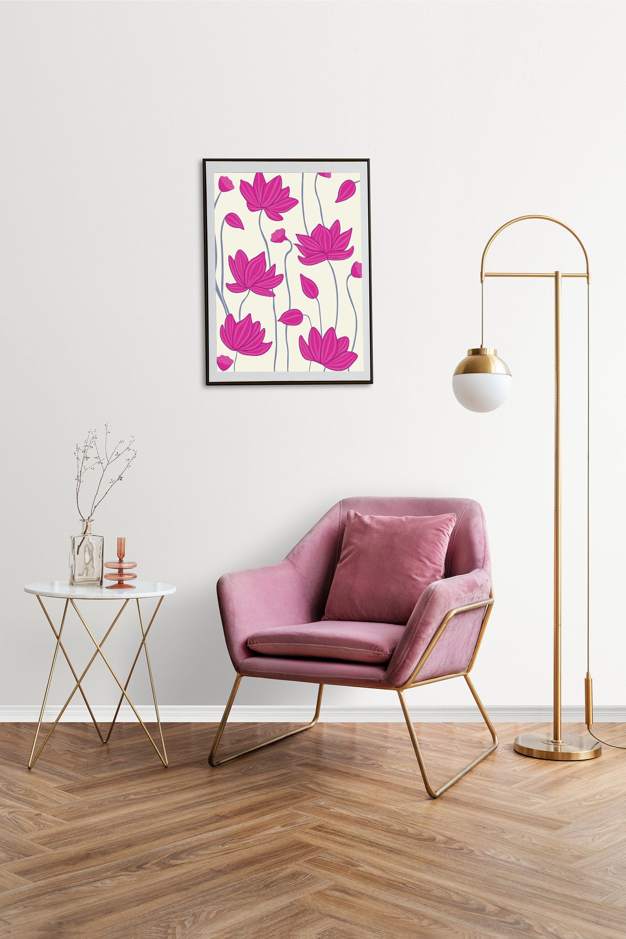 LOTUS PATTERN Art, Indian Inspired Floral Pattern for Print, Lotus ...