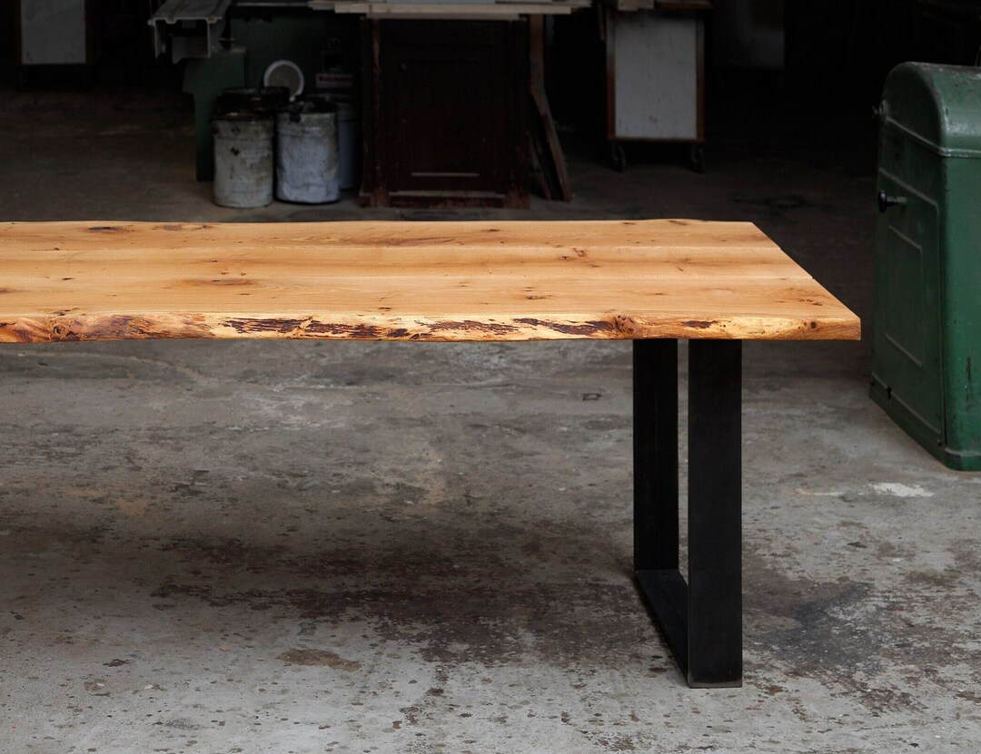 Dining Table Live Edge Wood Tree Edge Table Oak Tree Disc Table Directly From the Carpenter - Etsy