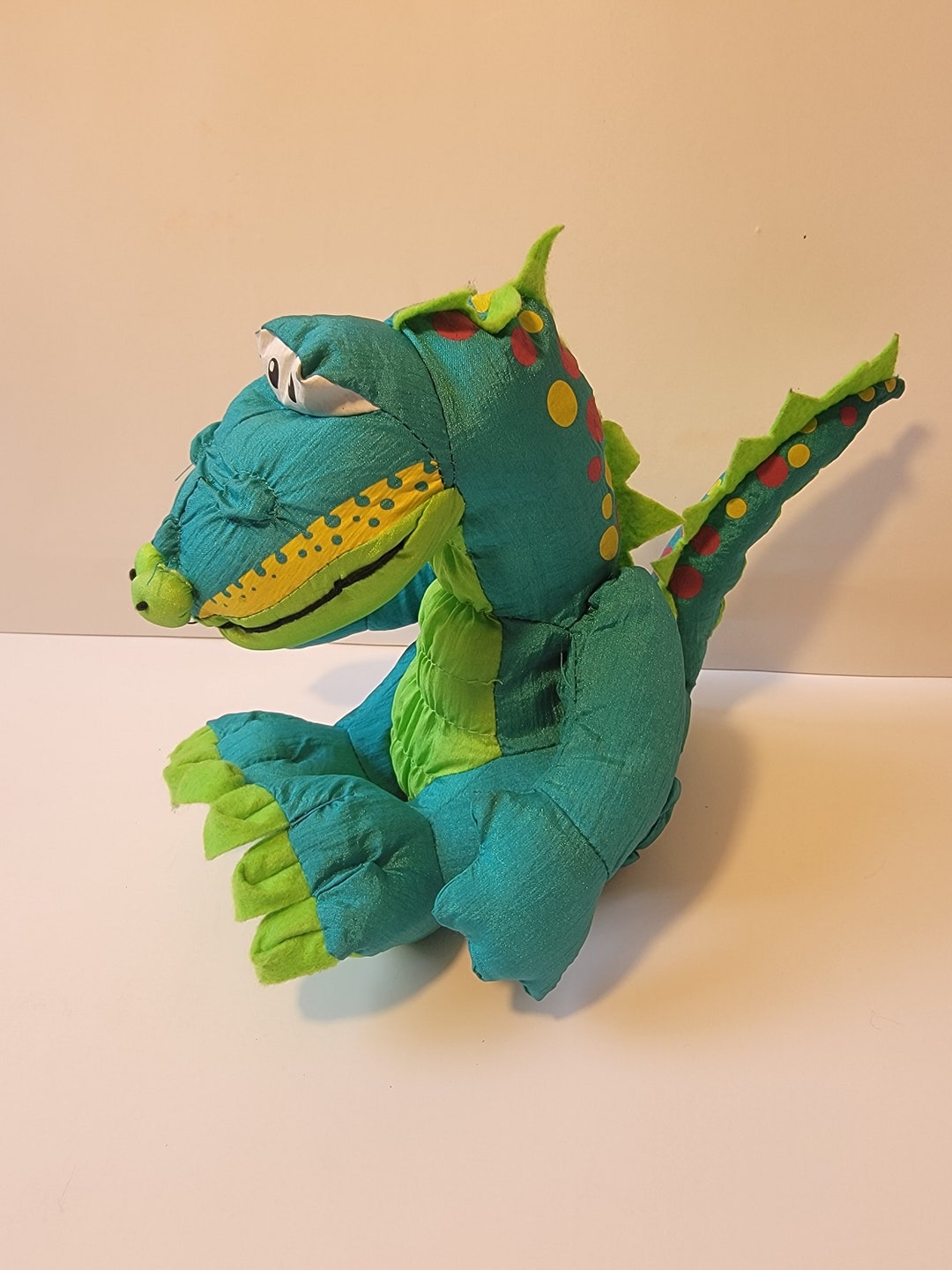 Vintage Publix Plato Publixaurus Green Plush Nylon Dinosaur - Etsy