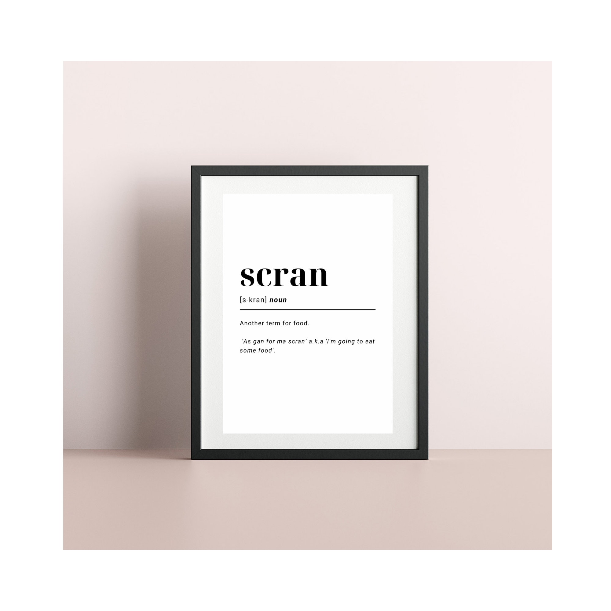 Scran Definition Print - Etsy UK
