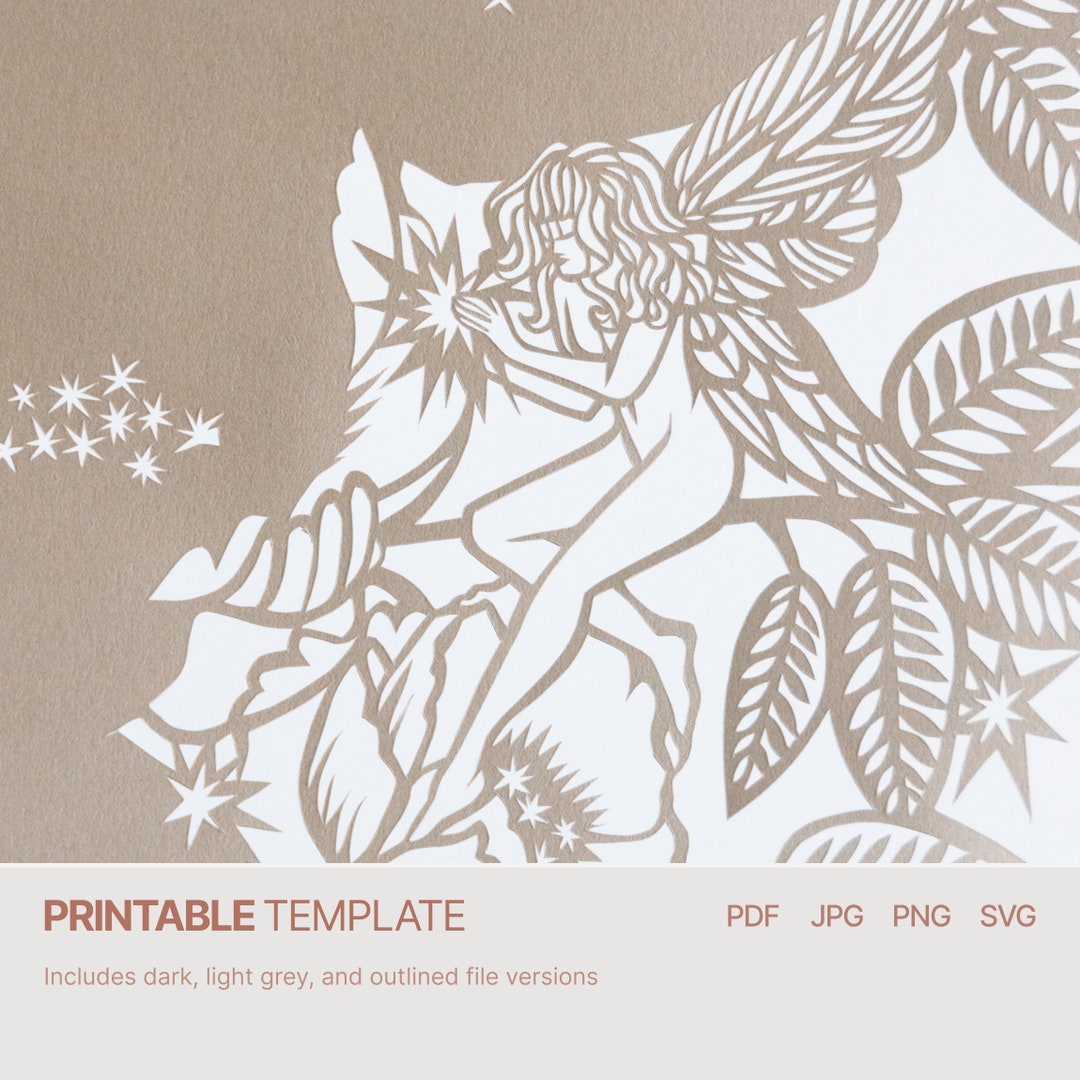 Fairies in Flowers PDF SVG JPG Papercut Template - Etsy