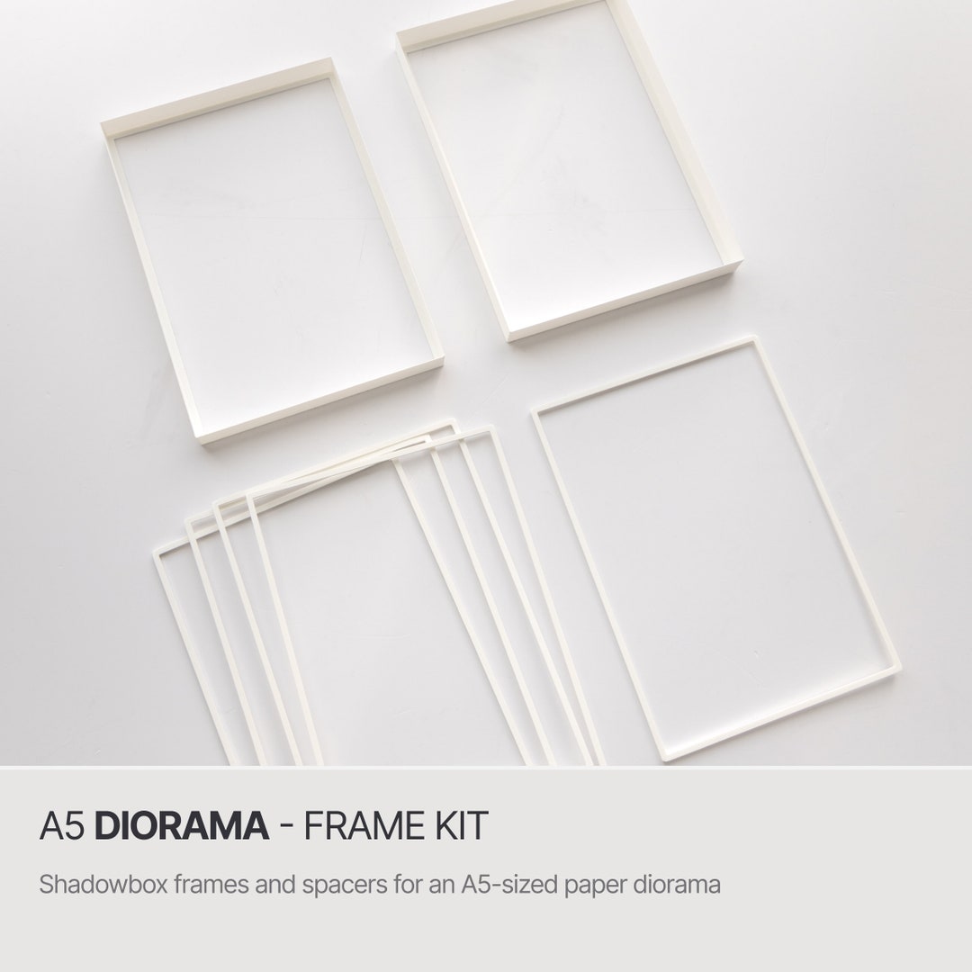 A5 Diorama Frame Kit Shadowbox and Spacers for a DIY A5-sized Paper ...