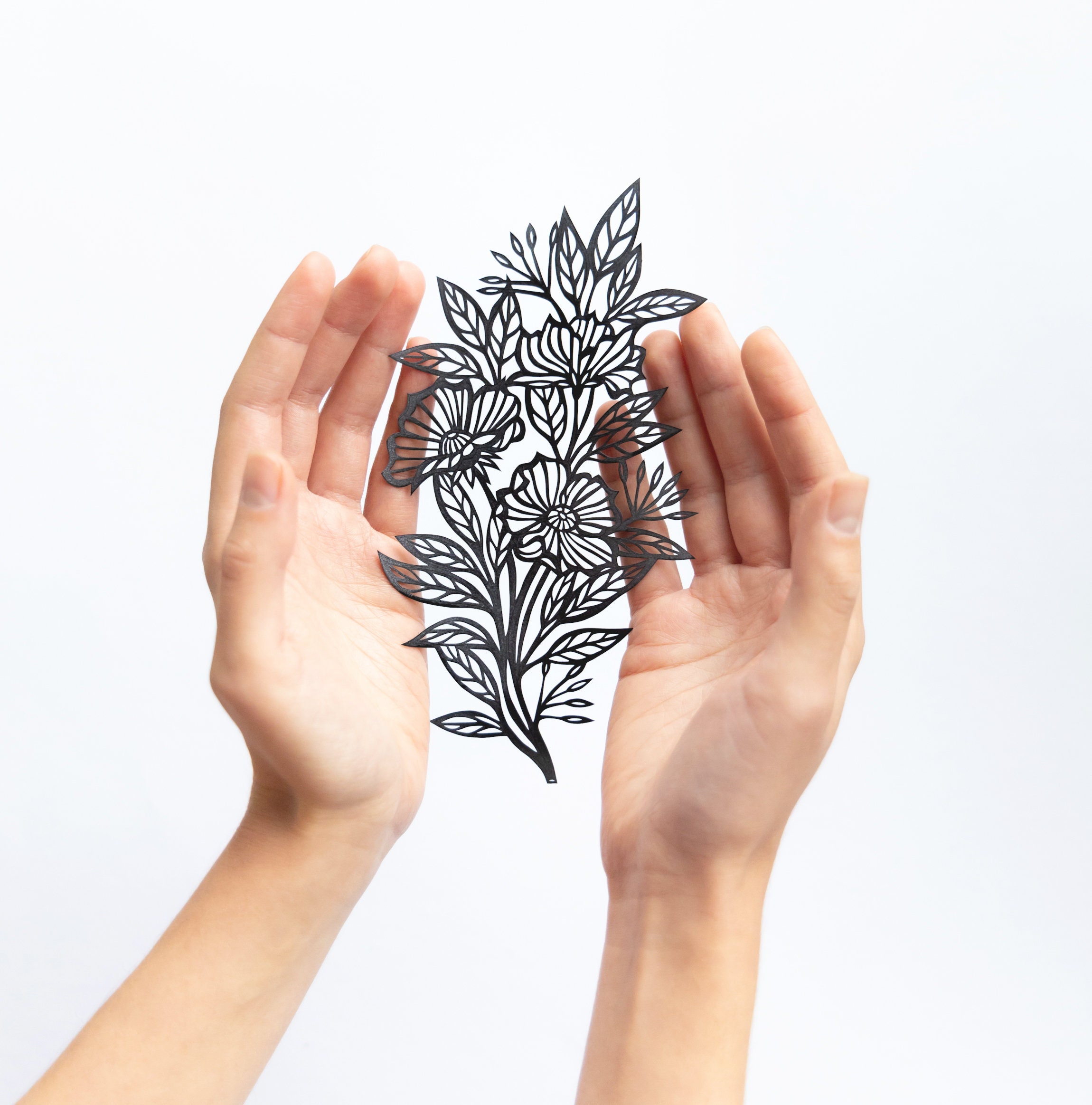 Flowers PDF SVG JPG Papercut Template Wildflower Meadow - Etsy