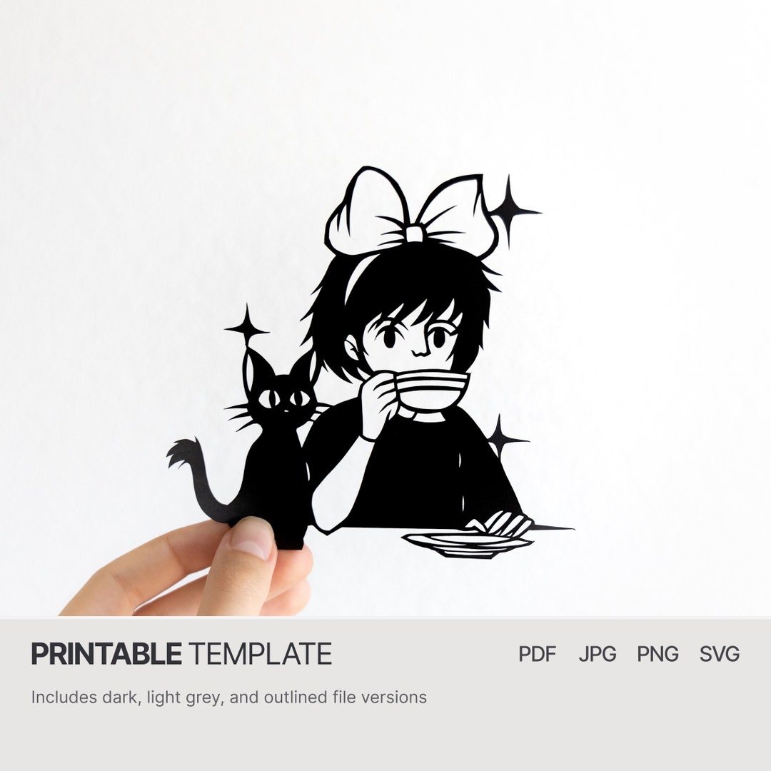 Kiki PDF SVG JPG Papercut Template - Etsy
