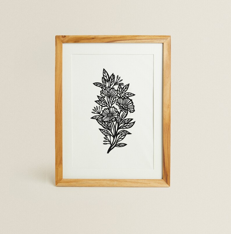 Flowers PDF SVG JPG Papercut Template Wildflower Meadow - Etsy