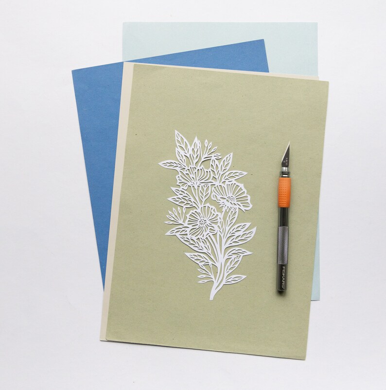 Flowers PDF SVG JPG Papercut Template Wildflower Meadow - Etsy