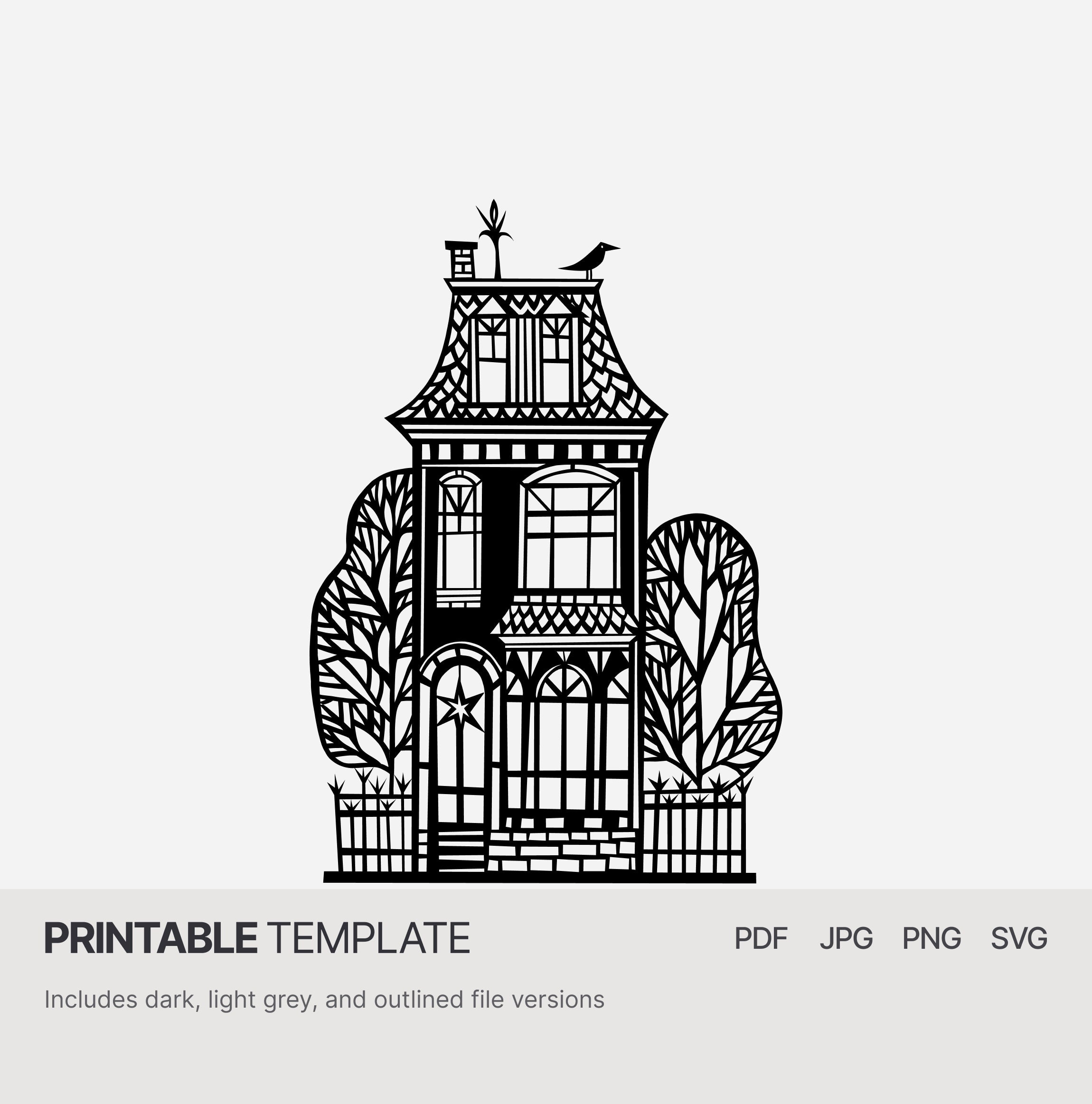 Victorian House Outline Clip Art