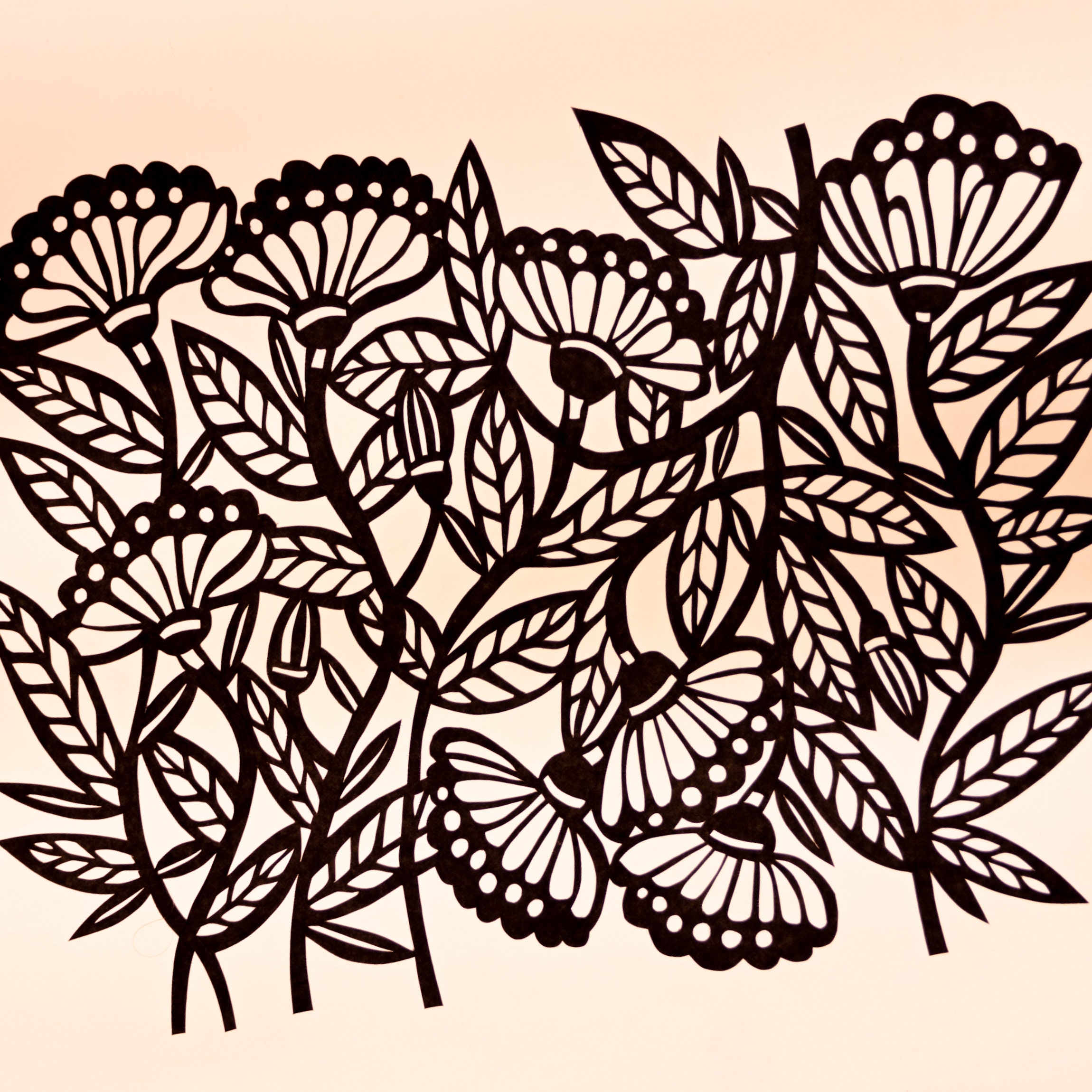 Meadow Flowers - Digital Papercut Template - PDF SVG JPG - Etsy