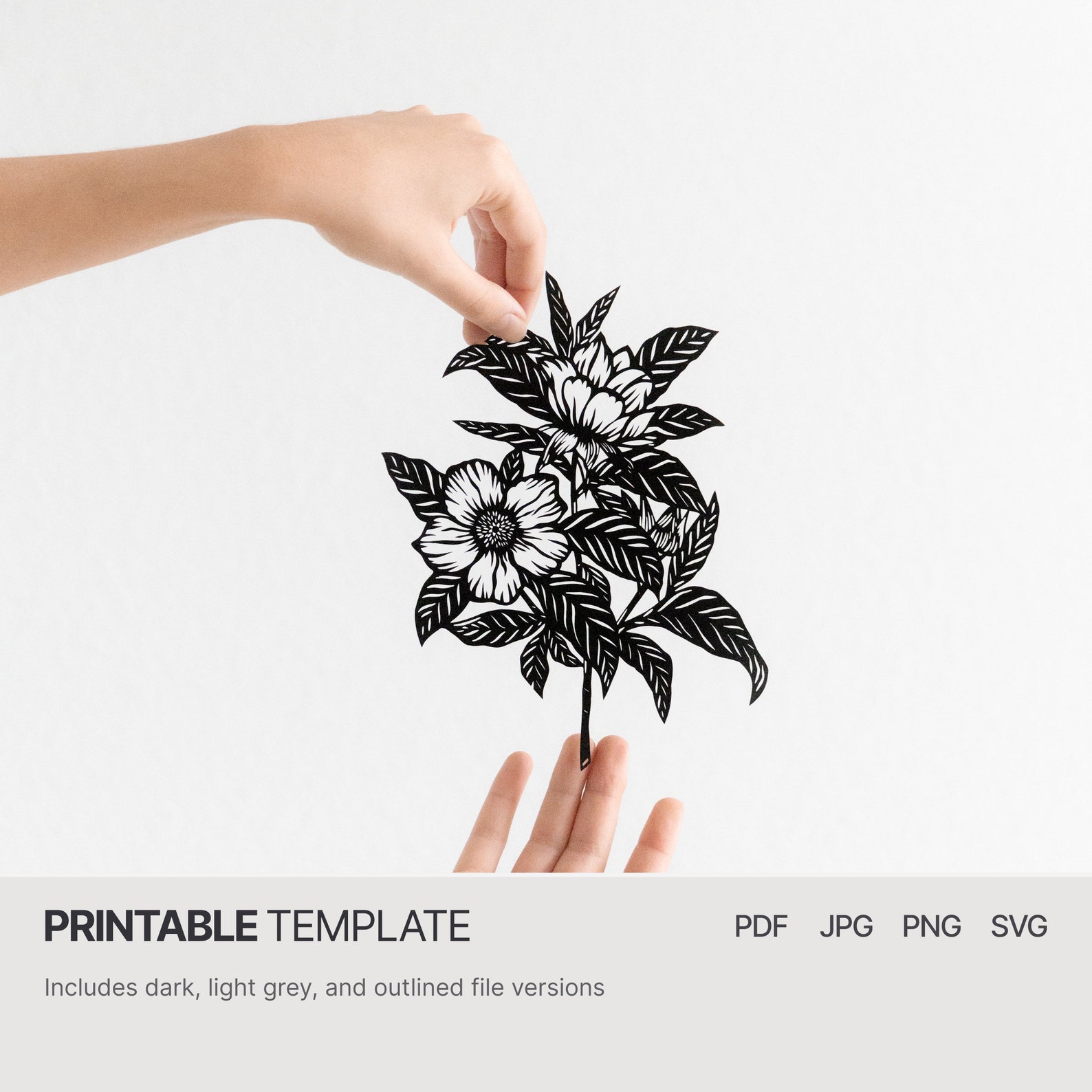 Magnolia Flower PDF SVG JPG Papercut Template - Etsy