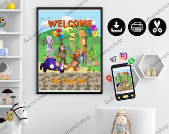 Printable Go Dog Go Welcome Sign, Go Dog Go Cake Topper, Go Dog Go ...