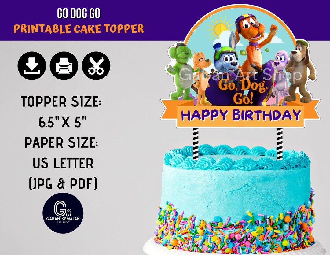 Printable Go Dog Go Centerpiece, Go Dog Go Cake Topper, Go Dog Go Party ...