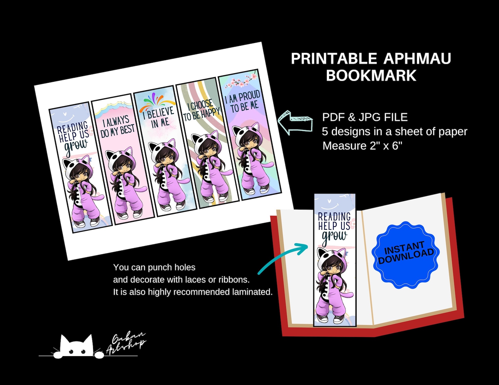 APHMAU Printable Bookmarks Instant Download Encourage A - Etsy