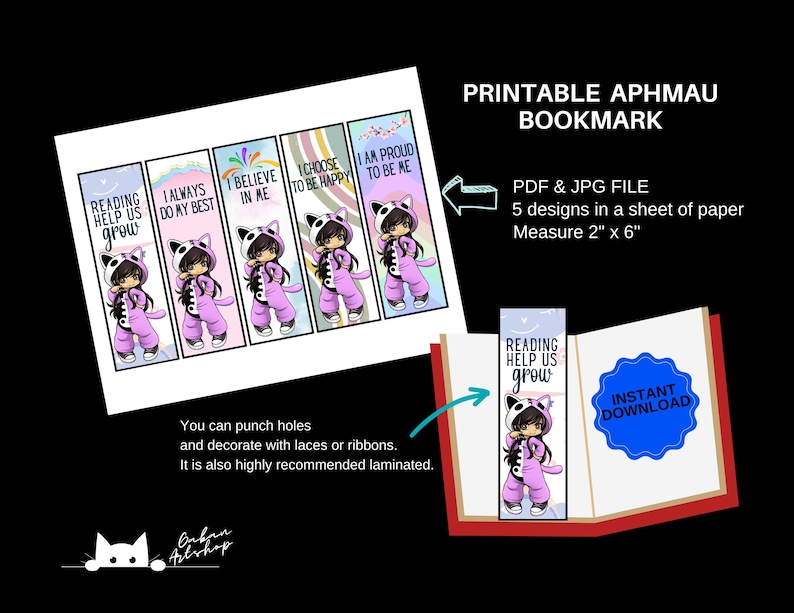 APHMAU Printable Bookmarks Instant Download Encourage A - Etsy