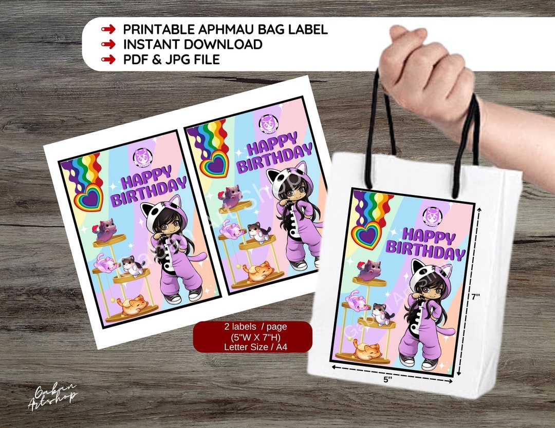 DIGITAL Printable: Instant Aphmau Paper Gift Bag Label - Etsy