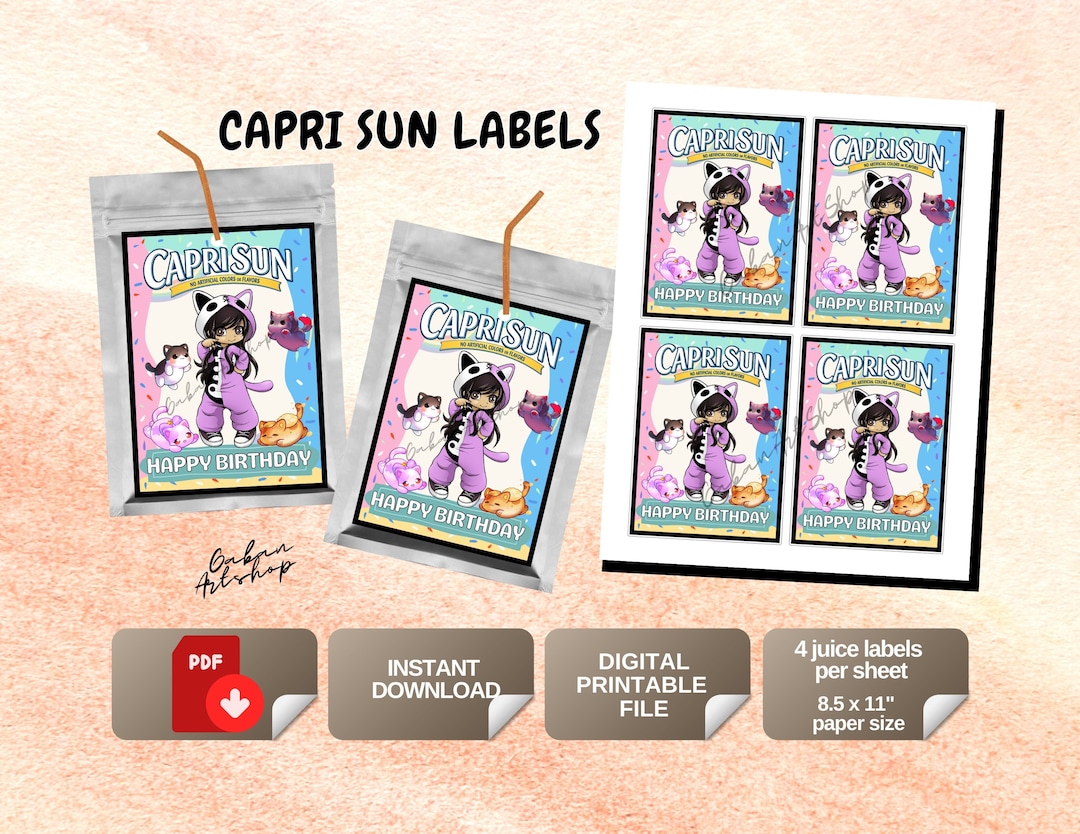 Printable Aphmau Capri Sun Label, Aphmau Birthday Topper, Aphmau Its ...