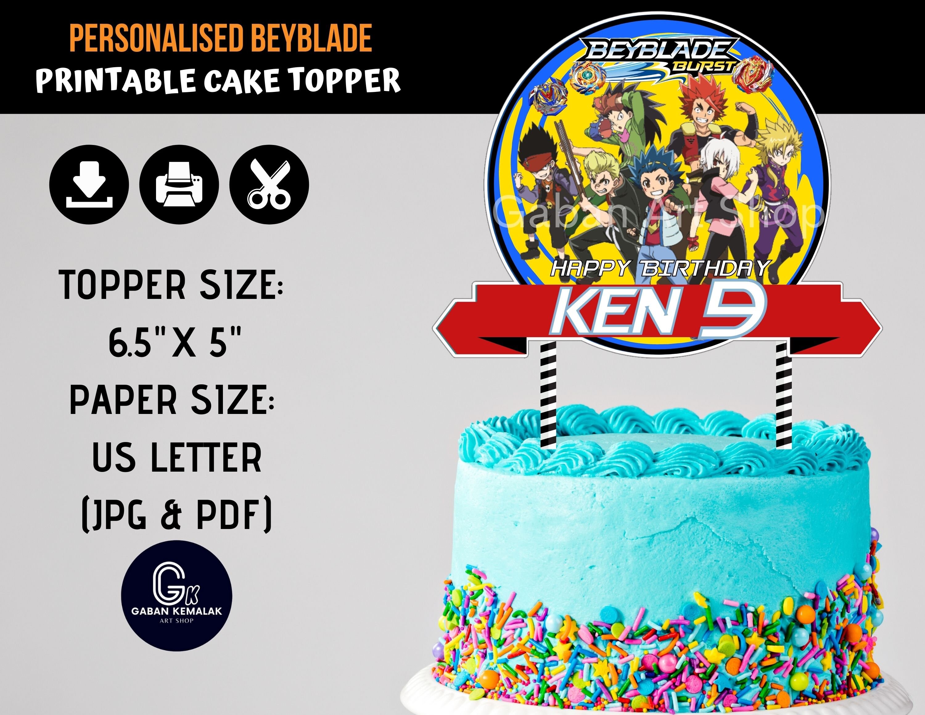 Personalised Printable Beyblade Centerpiece Beyblade Cake - Etsy