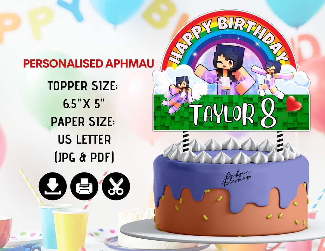 Personalised Printable Aphmau Centerpiece, Aphmau Birthday Topper ...