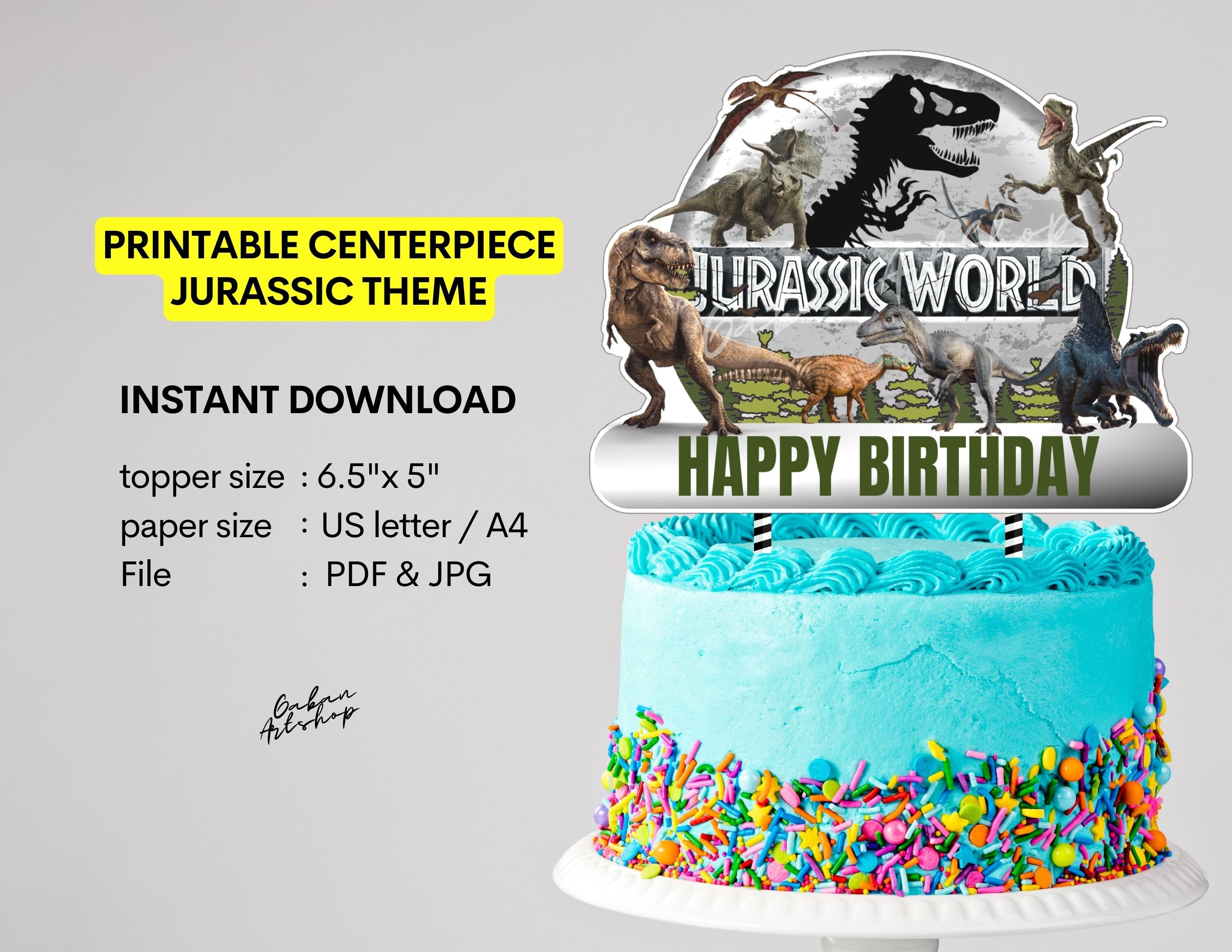 Printable Jurassic Theme Dinosaur Theme Jurassic Topper - Etsy