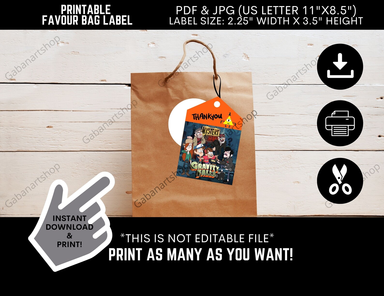 Printable Gravity Falls Party Kit, Gravity Falls Cake Topper, Gravity ...