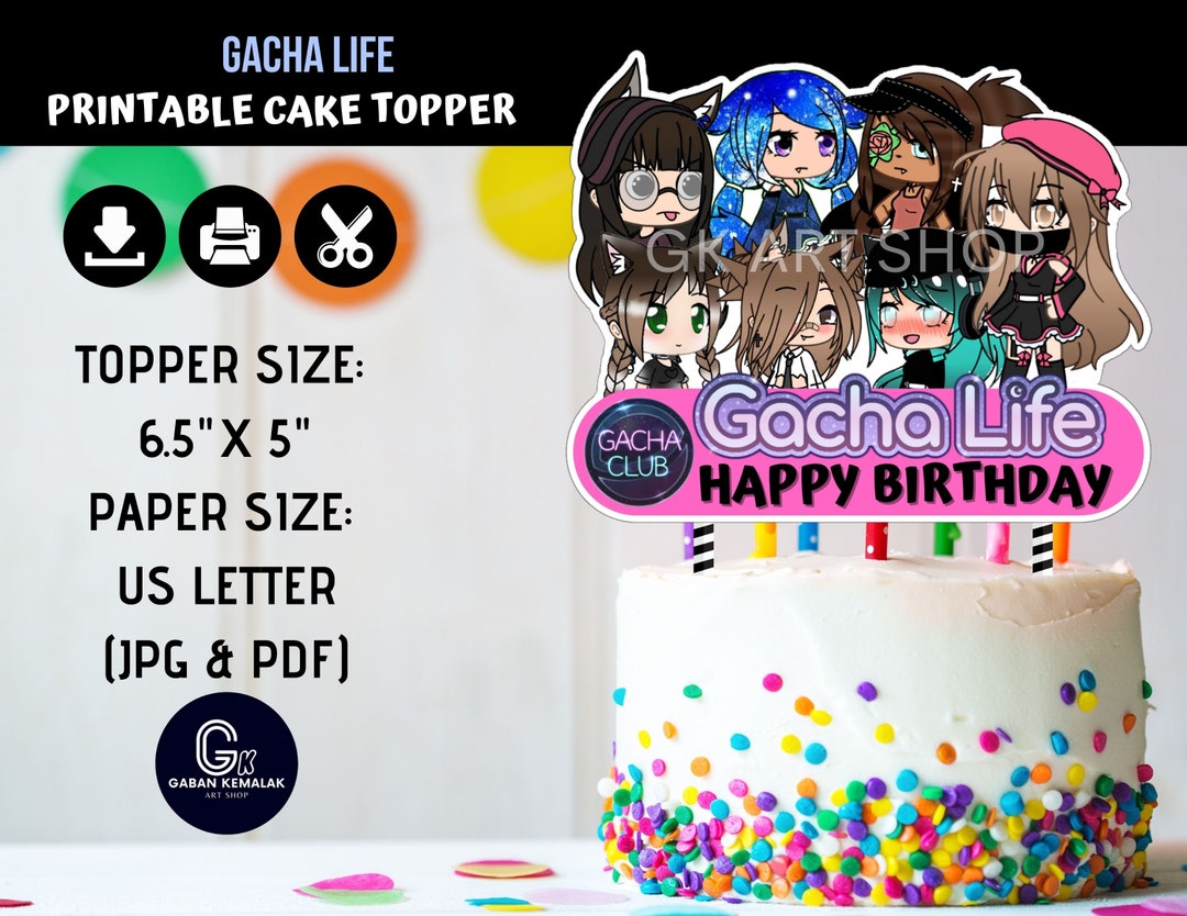 Printable Gacha Life Centerpiece, Gacha Life Cake Topper, Gacha Life ...