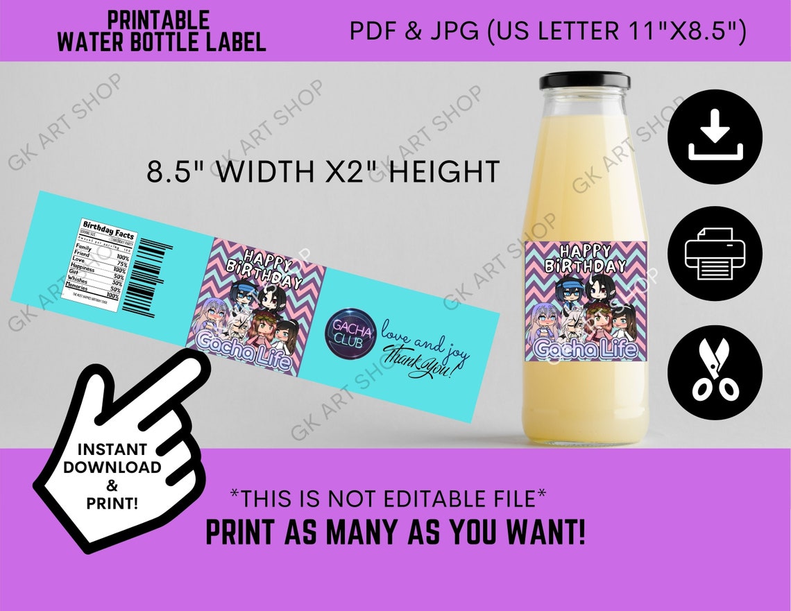 Printable Gacha Life Party Kit Gacha Life Cake Topper Gacha - Etsy UK