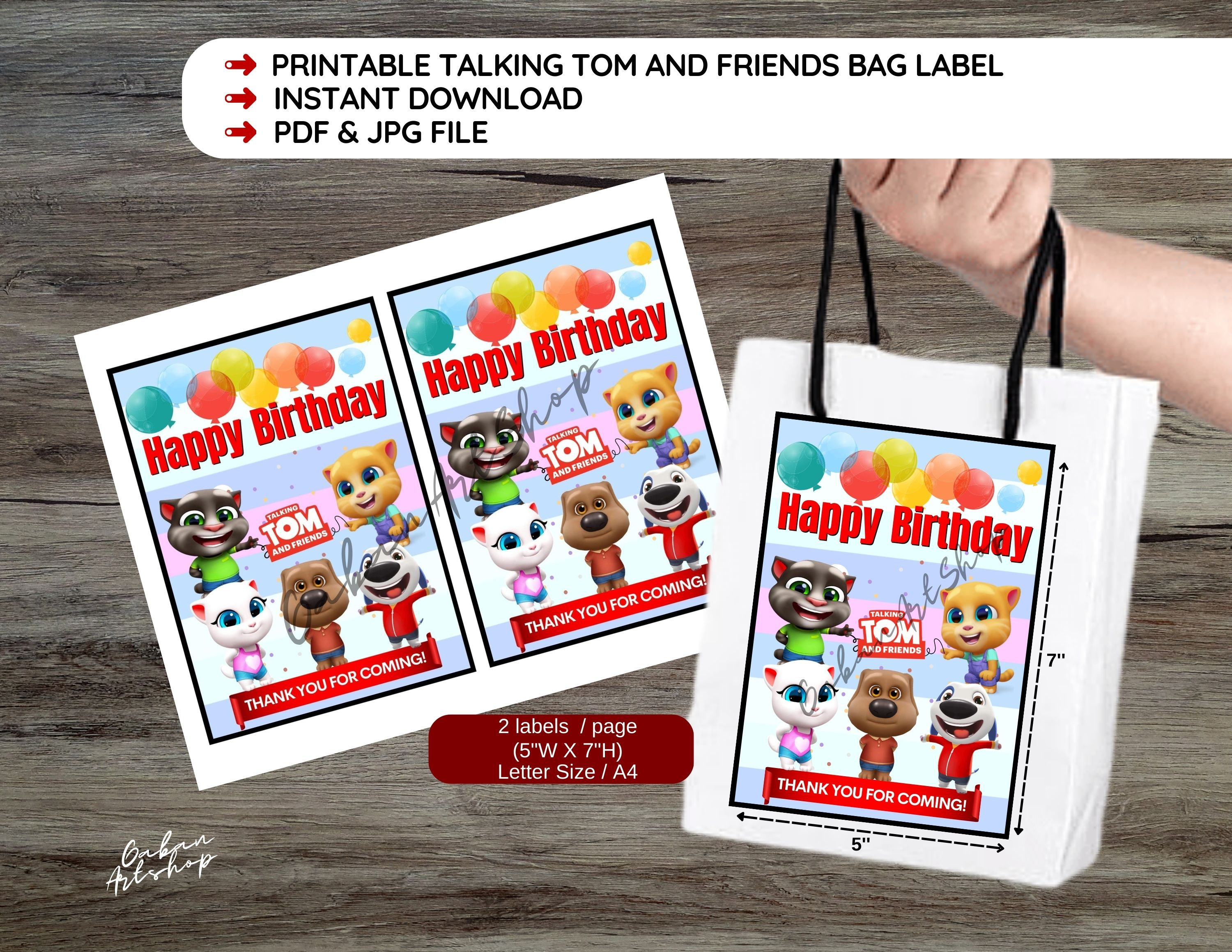 DIGITAL Printable: Instant Download Talking Tom and Friends - Etsy
