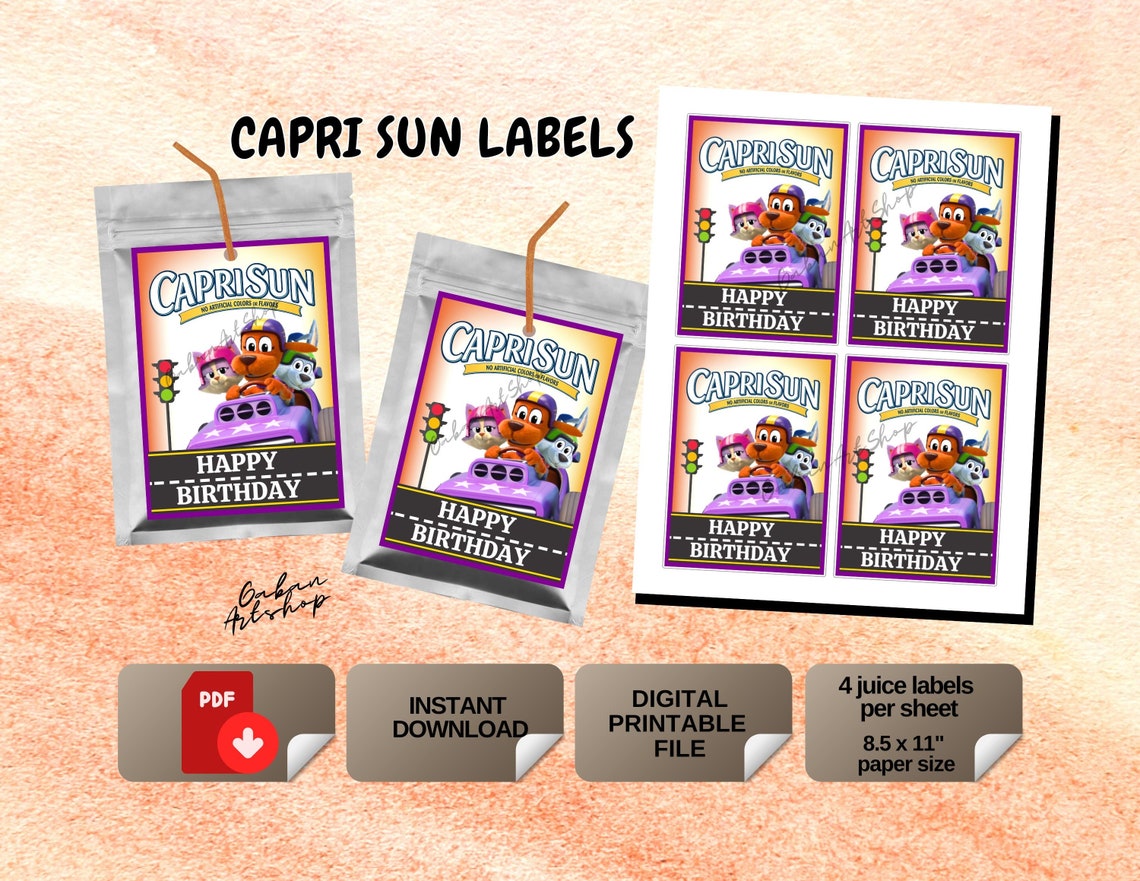 Printable Go Dog Go Capri Sun Labels, Go Dog Go Cake Topper, Go Dog Go ...