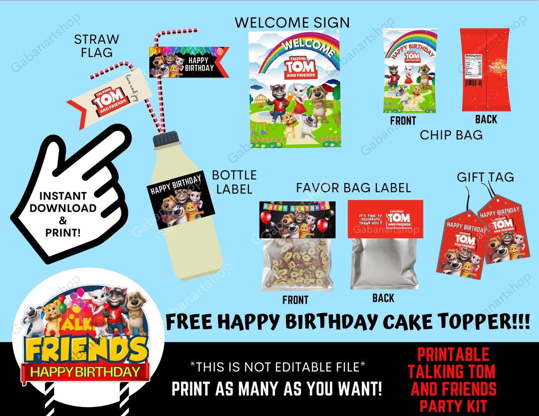 Printable Talking Tom and Friends Party Kit, Talking Tom and Friends ...