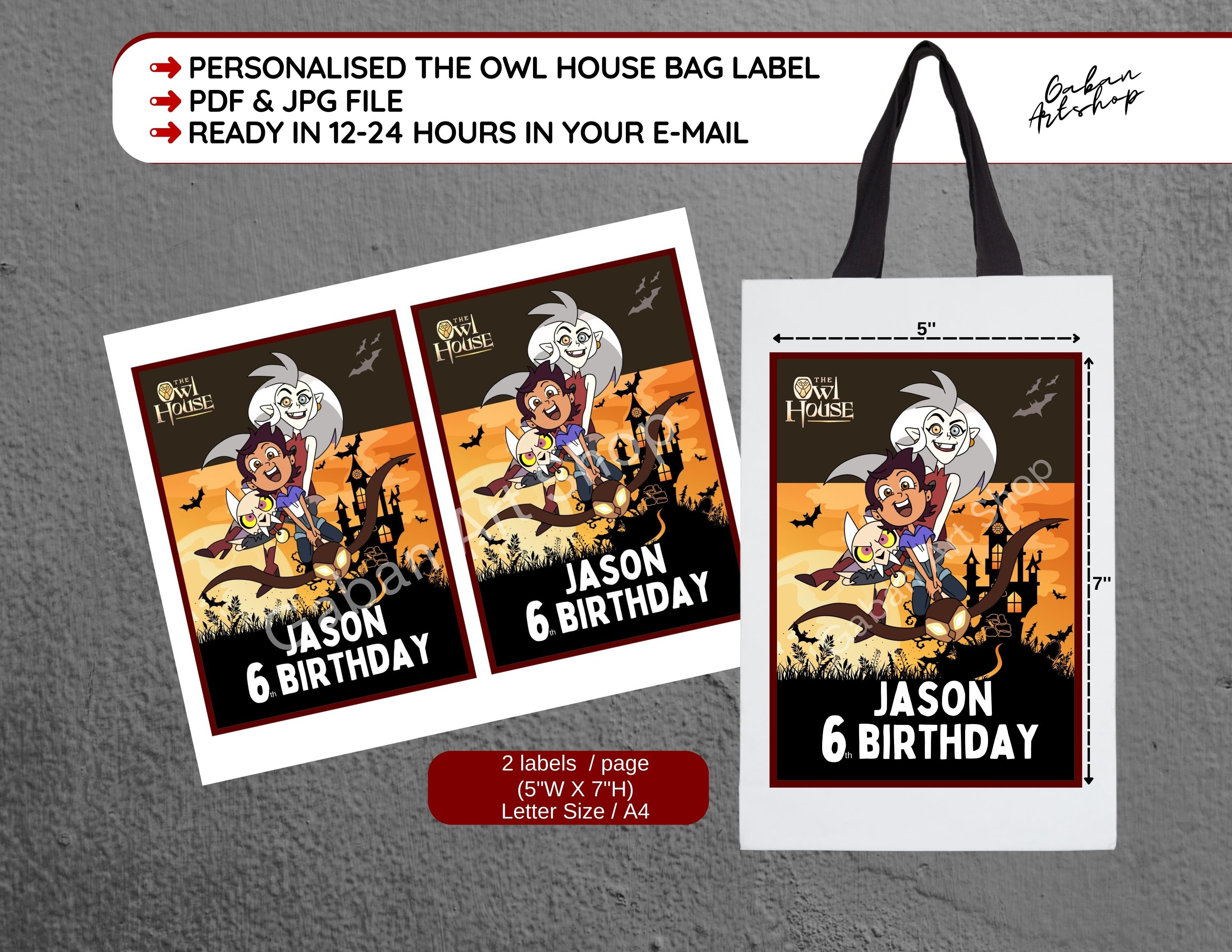 DIGITAL Printable: Personalised the Owl House Paper Gift Bag - Etsy