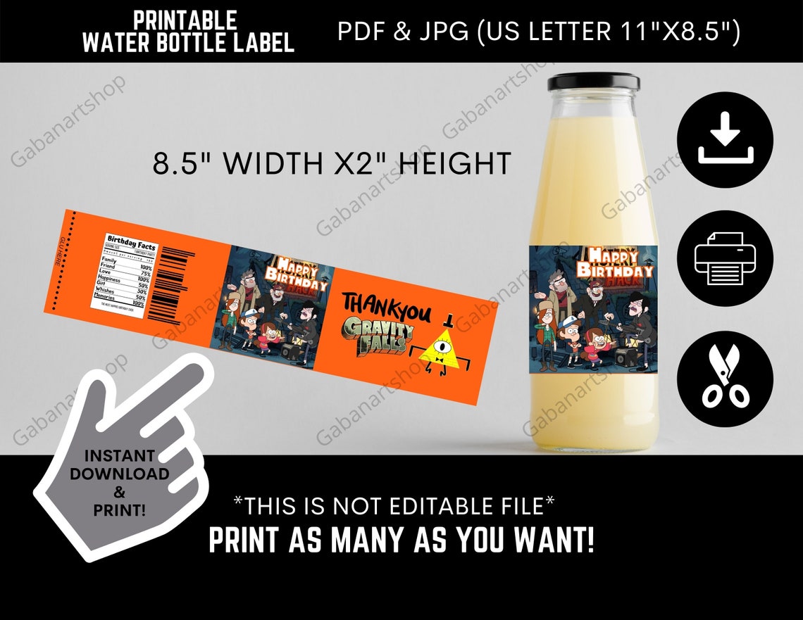 Printable Gravity Falls Party Kit, Gravity Falls Cake Topper, Gravity ...