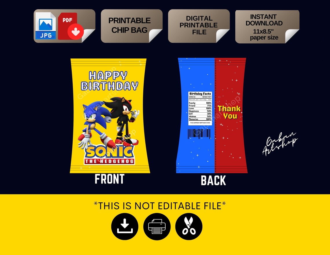 Printable Sonic the Hedgehog Party Kit Sonic the Hedgehog - Etsy