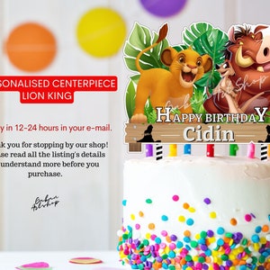 DIGITAL Printable : Personalised Lion King Centerpiece Simba Timon ...