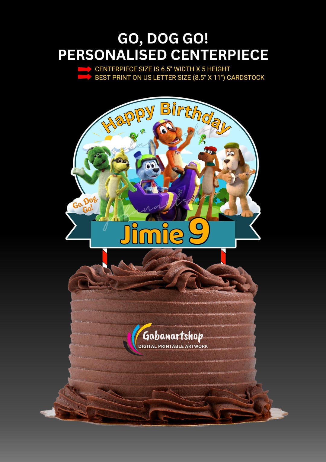 DIGITAL Printable : Personalised Go Dog Go Centerpiece | Go Dog Go Cake ...