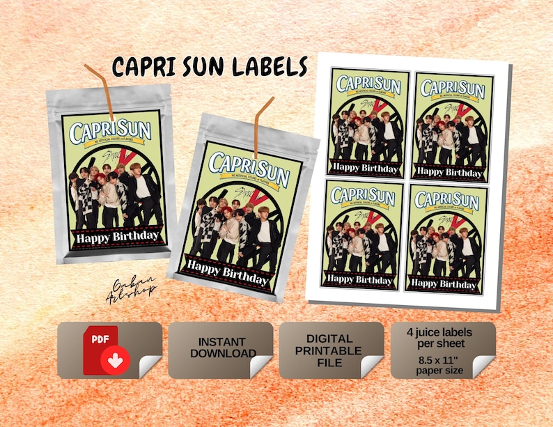 Printable Stray Kids Capri Sun Labels Stray Kids Cake Topper - Etsy