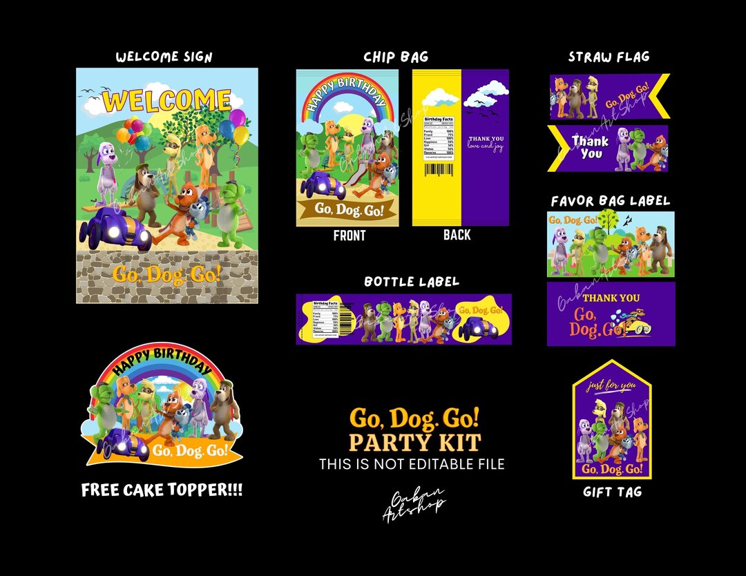 DIGITAL Printable : Instant Party Kits Go Dog Go - Etsy