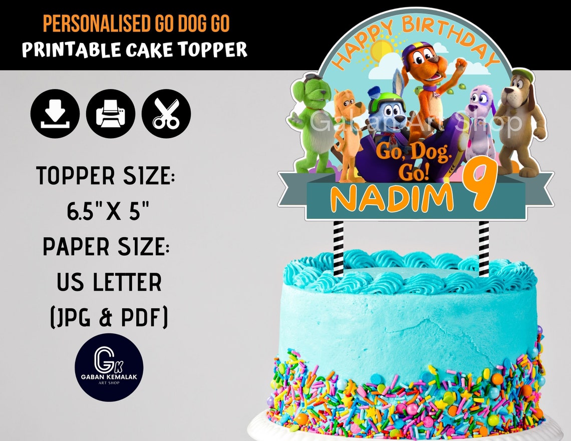 Personalised Printable Go Dog Go Centerpiece Go Dog Go Cake | Etsy
