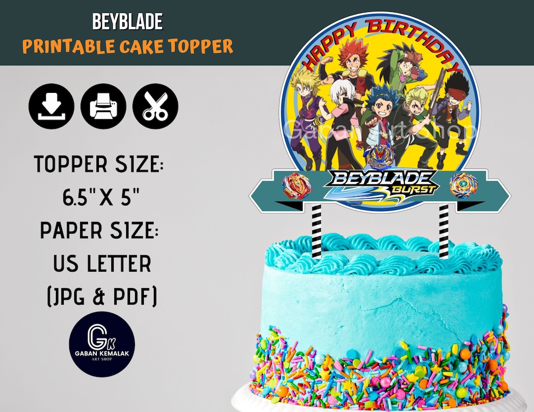 Printable Beyblade Centerpiece, Beyblade Cake Topper, Beyblade Party ...