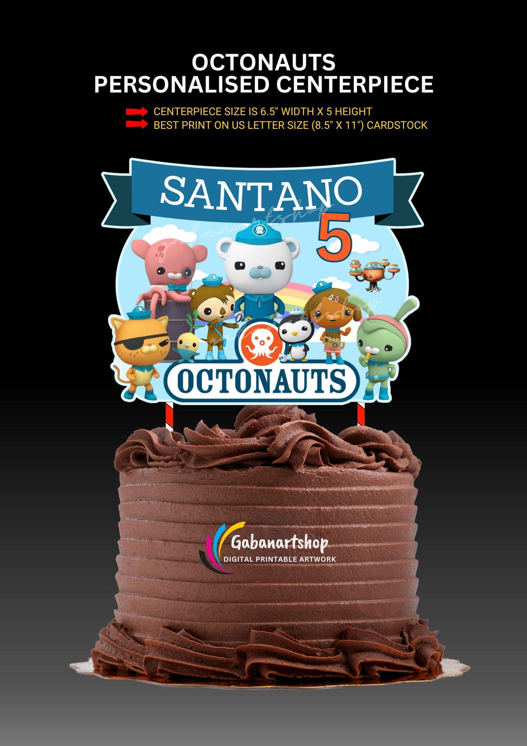 DIGITAL Printable : Personalised Octonauts Centerpiece | Octonauts Cake ...