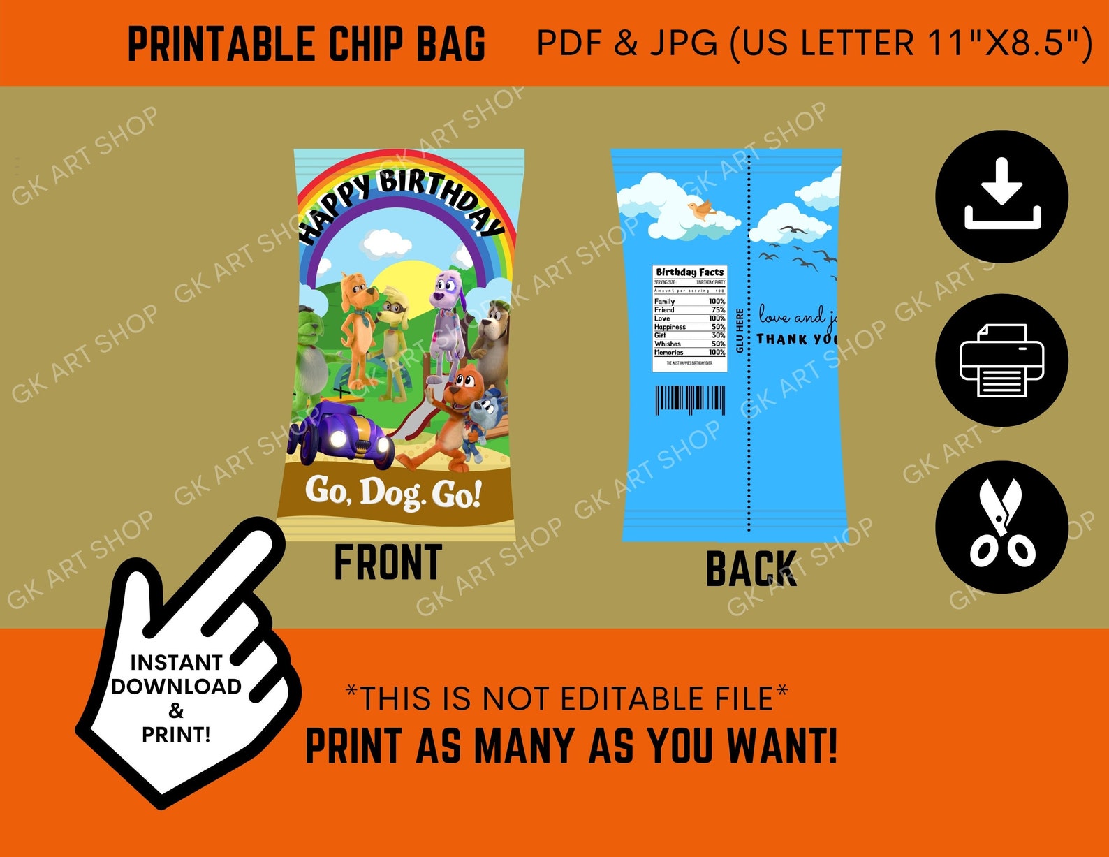 Printable Go Dog Go Party Kit, Go Dog Go Cake Topper, Go Dog Go Party ...