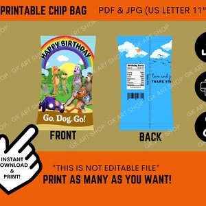 Printable Go Dog Go Party Kit, Go Dog Go Cake Topper, Go Dog Go Party ...